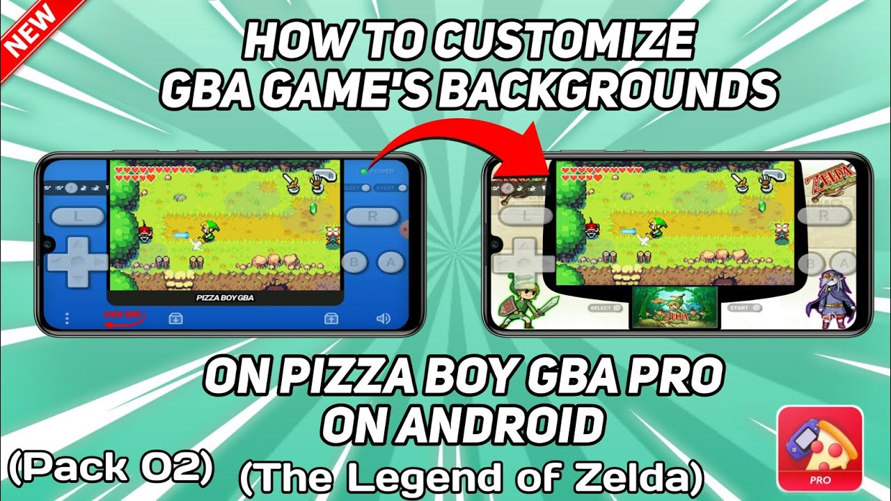 How to customize your GBA game's backgrounds on Pizza Boy GBA Pro on Android (pack 02) - YouTube