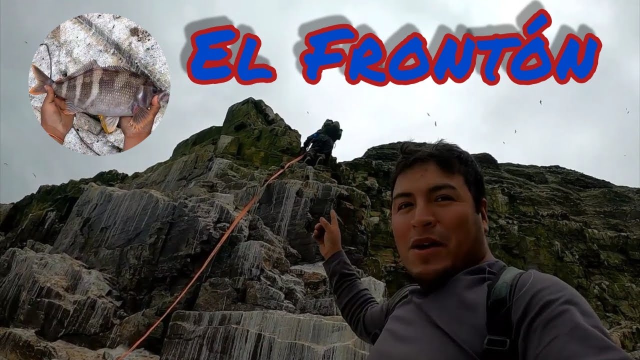 PESCA en lo mas Bajo del Acantilado En la ISLA EL FRONTÓN - YouTube