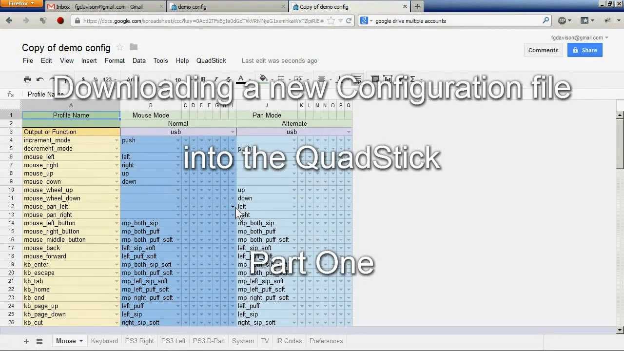 QuadStick configuration download part 1 (PC) - YouTube