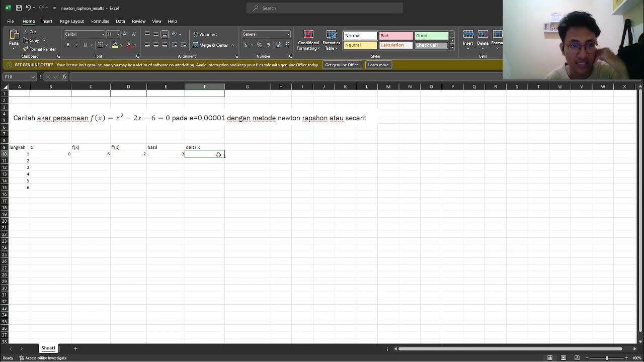 Tugas analisis numerik 2 ( Metode newton rapshon) - YouTube