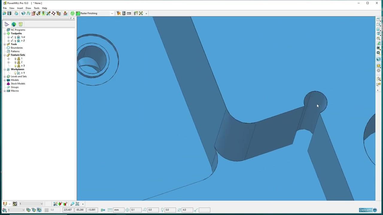 How to create hole feature sets and drilling toolpath in PowerMill - YouTube