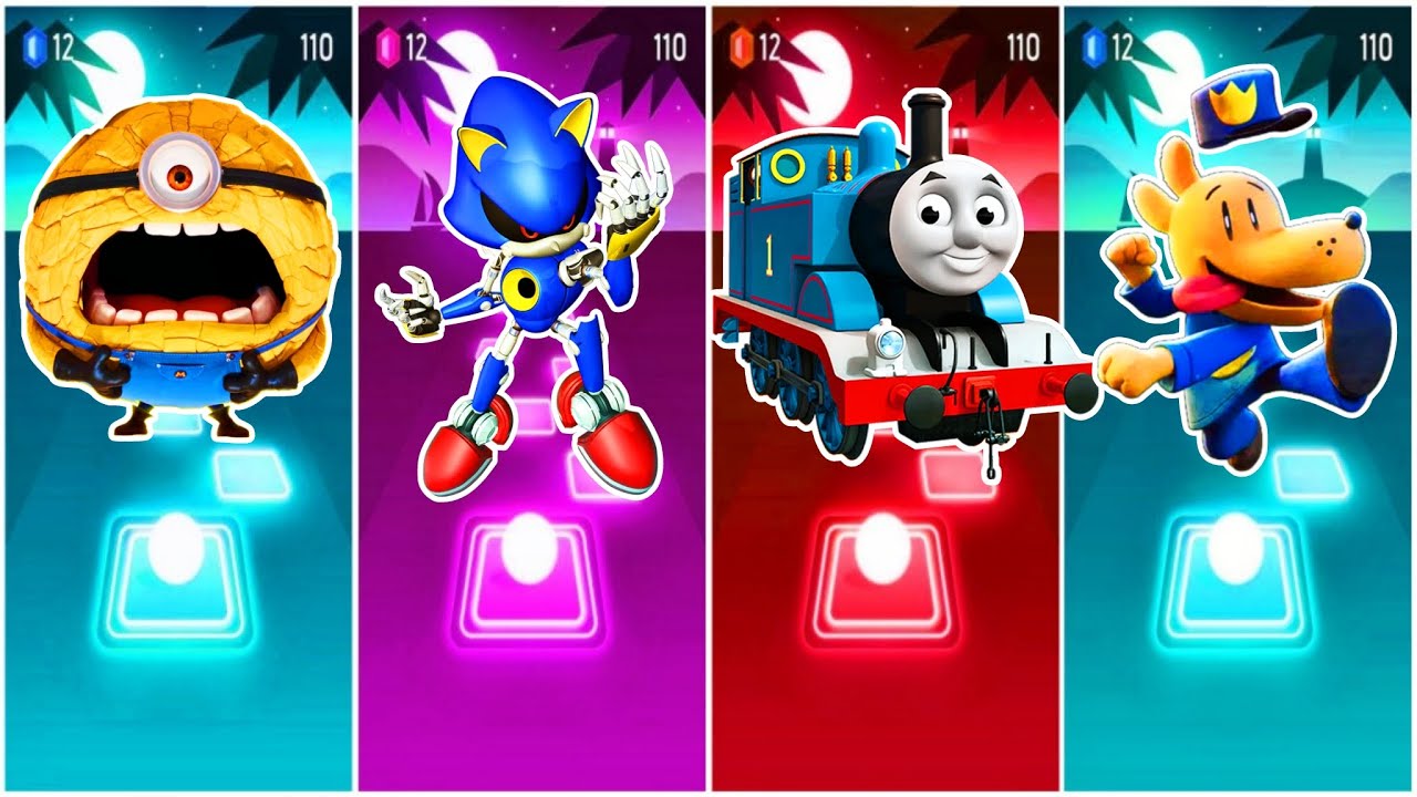 Mega Minions 🆚️ Sonic Cursed Thomas 🆚️ Dog Man 🎶 Tiles Hop EDM Rush ...