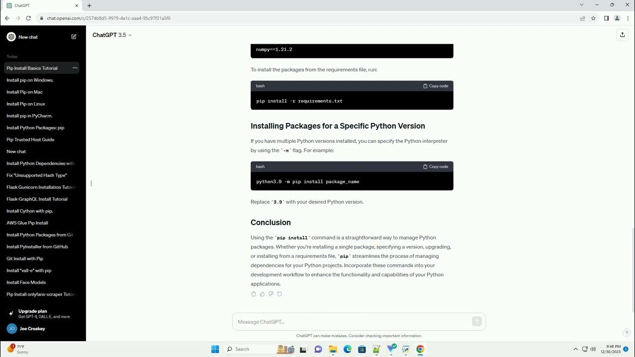 how to use pip install command - YouTube