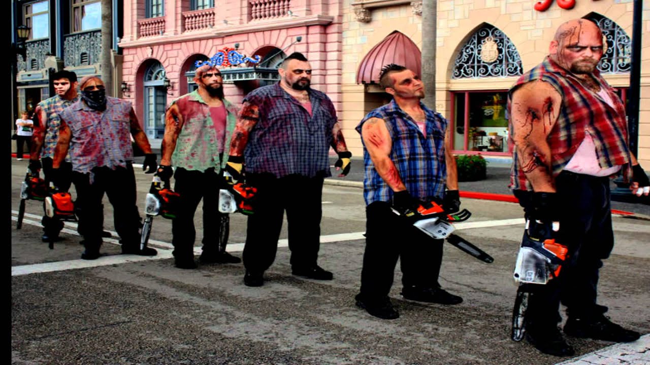 Cast A-Team Halloween Horror Nights Chainsaw Drill Team - YouTube