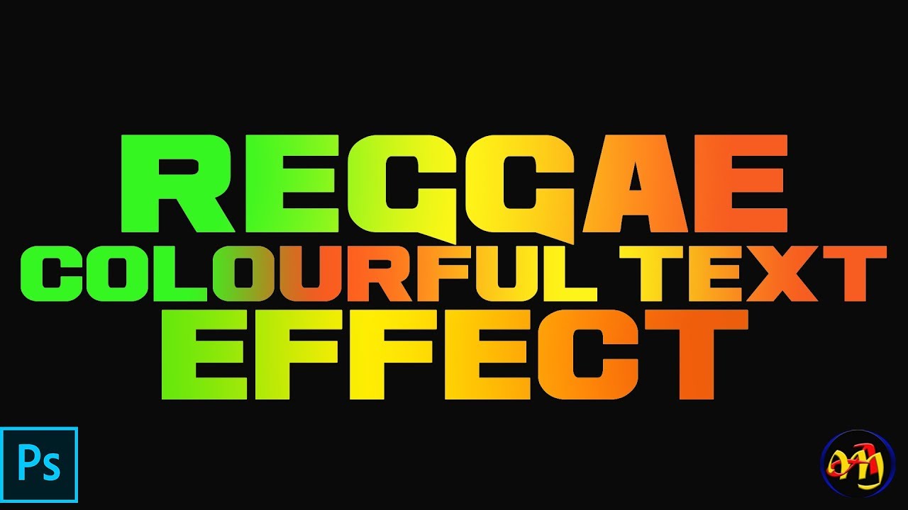 How to create a Reggae Colourful Text Effect in Photoshop - YouTube
