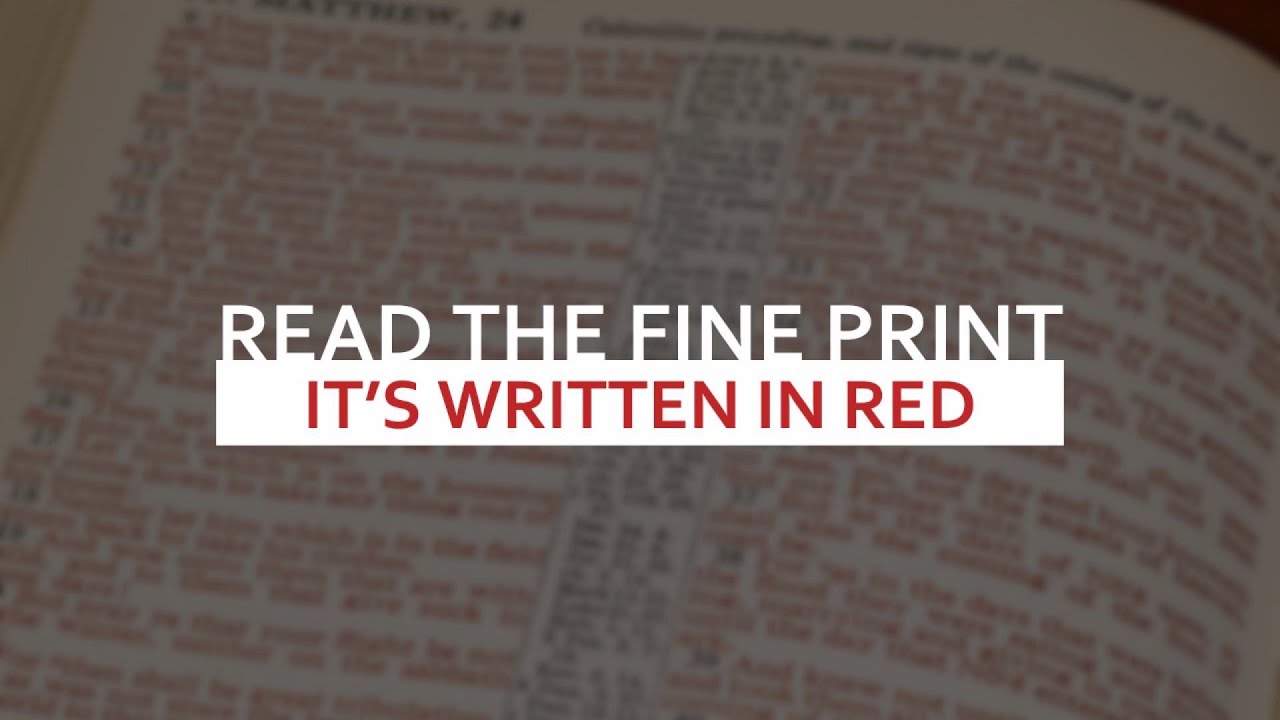 Read the fine print (it's written in red) - YouTube