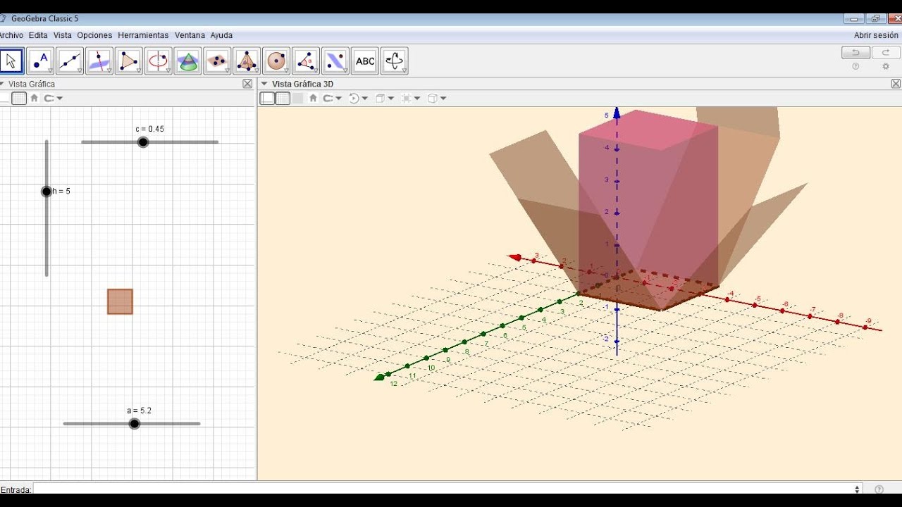 PRISMA CUADRANGULAR GENERADO EN FORMA PRACTICA CON GEOGEBRA - YouTube