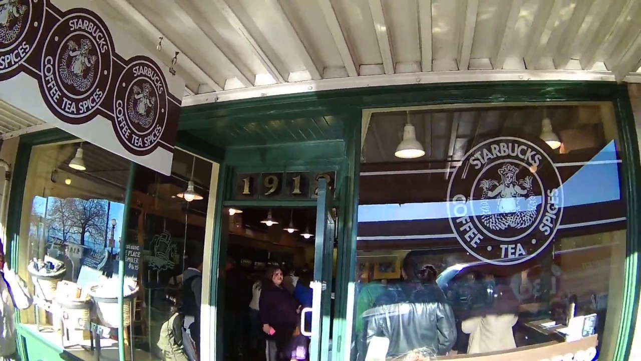 First Starbucks! Pike Place, Seattle WA (Turn the volume to 0!) - YouTube