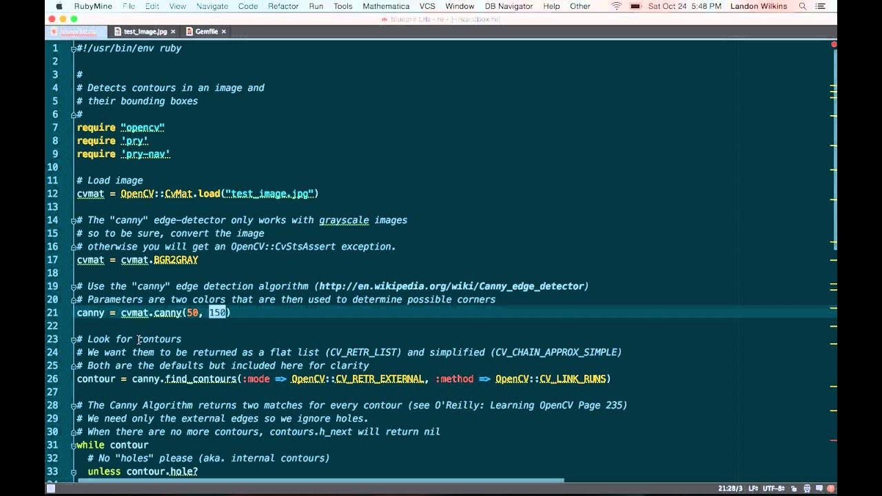 OpenCV Ruby Tutorial 2 - Bounding Rectangles Code Walkthrough - YouTube