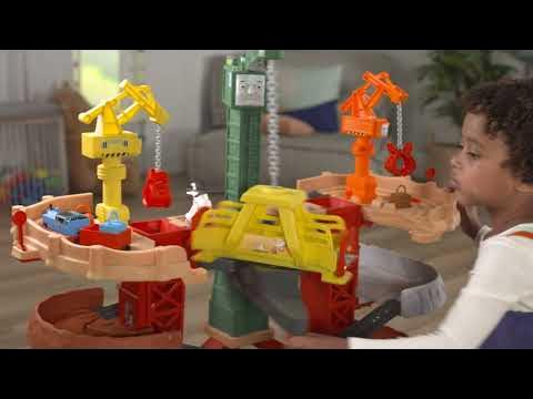 Thomas & Friends Trains & Cranes Super Tower, motorized train and track set for preschool kids ...