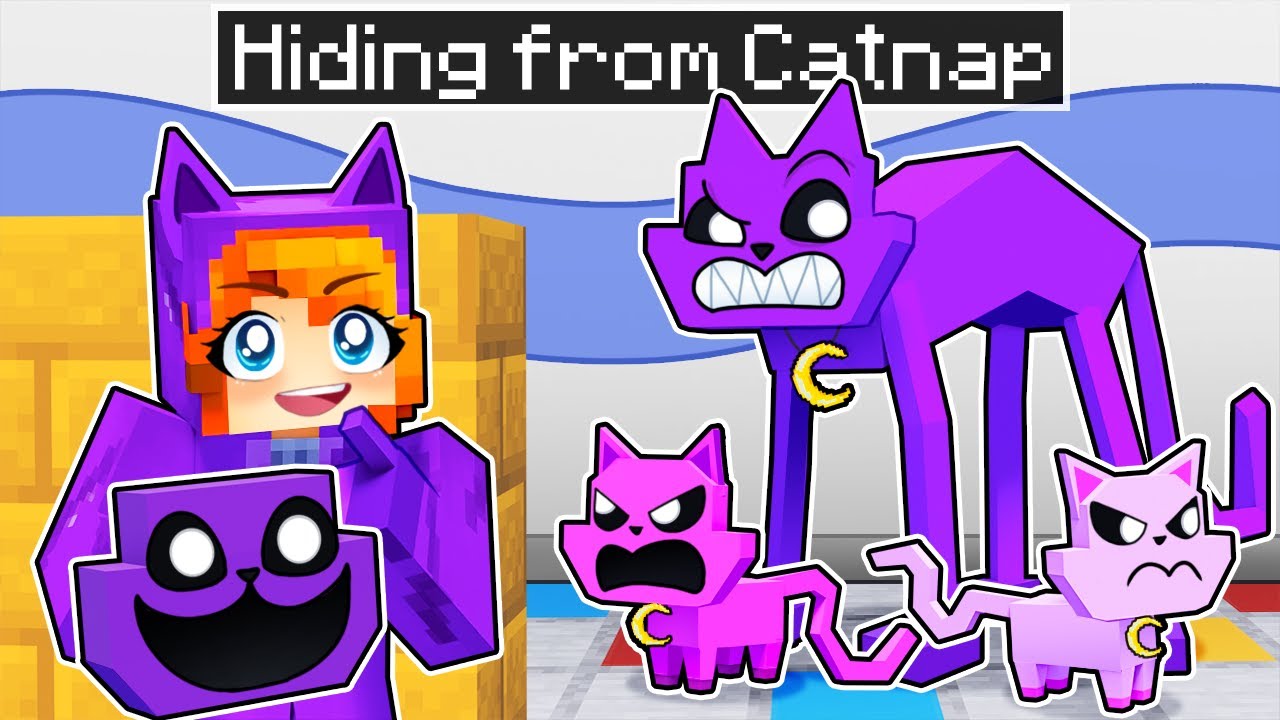 HIDING from CATNAP in Minecraft! - YouTube