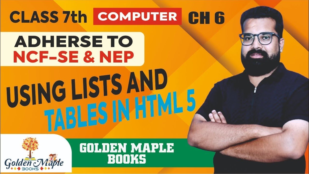 Log in Computer | CH-6 | Using Lists and Tables in HTML 5 | Class-7 ...