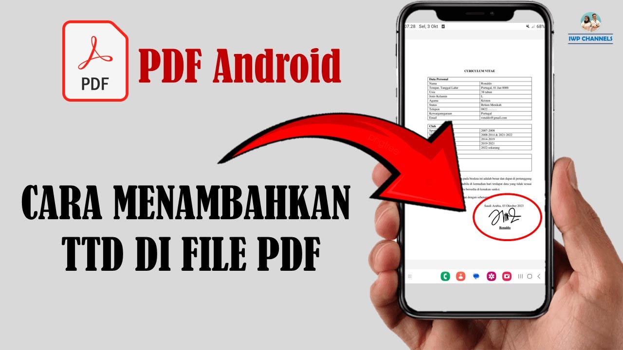 CARA MENAMBAHKAN TANDA TANGAN DI FILE PDF MENGGUNAKAN HP - YouTube