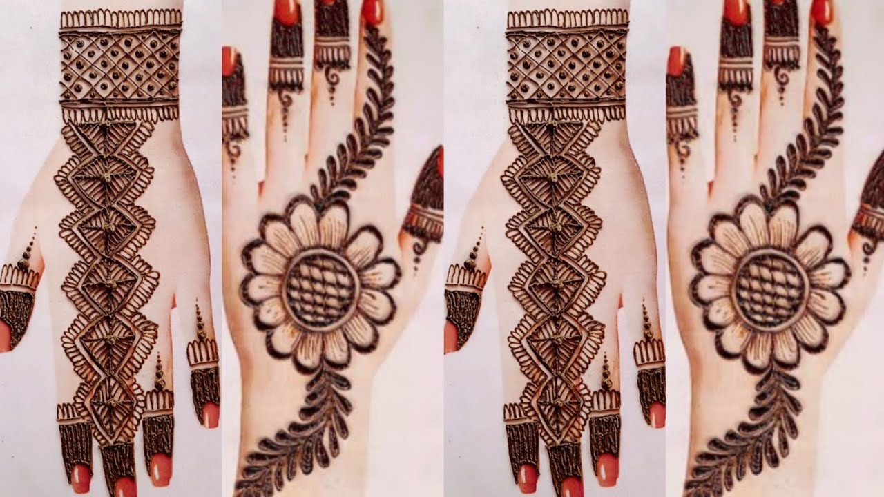 Newly latest me mehndi k piche hath ki design // Mehande k suppop desin ...