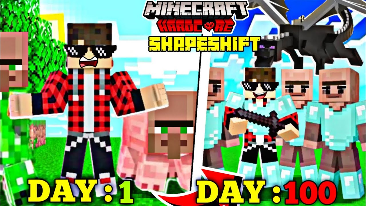 I SURVIVED 100 DAYS IN SHAPESHIFTING MINECRAFT 😥 IN HARDCORE (GONE ...