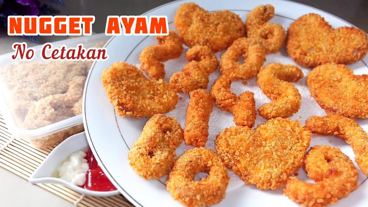 Nugget Ayam bentuk Angka dan Love tanpa cetakan, Anak Pasti Suka - YouTube