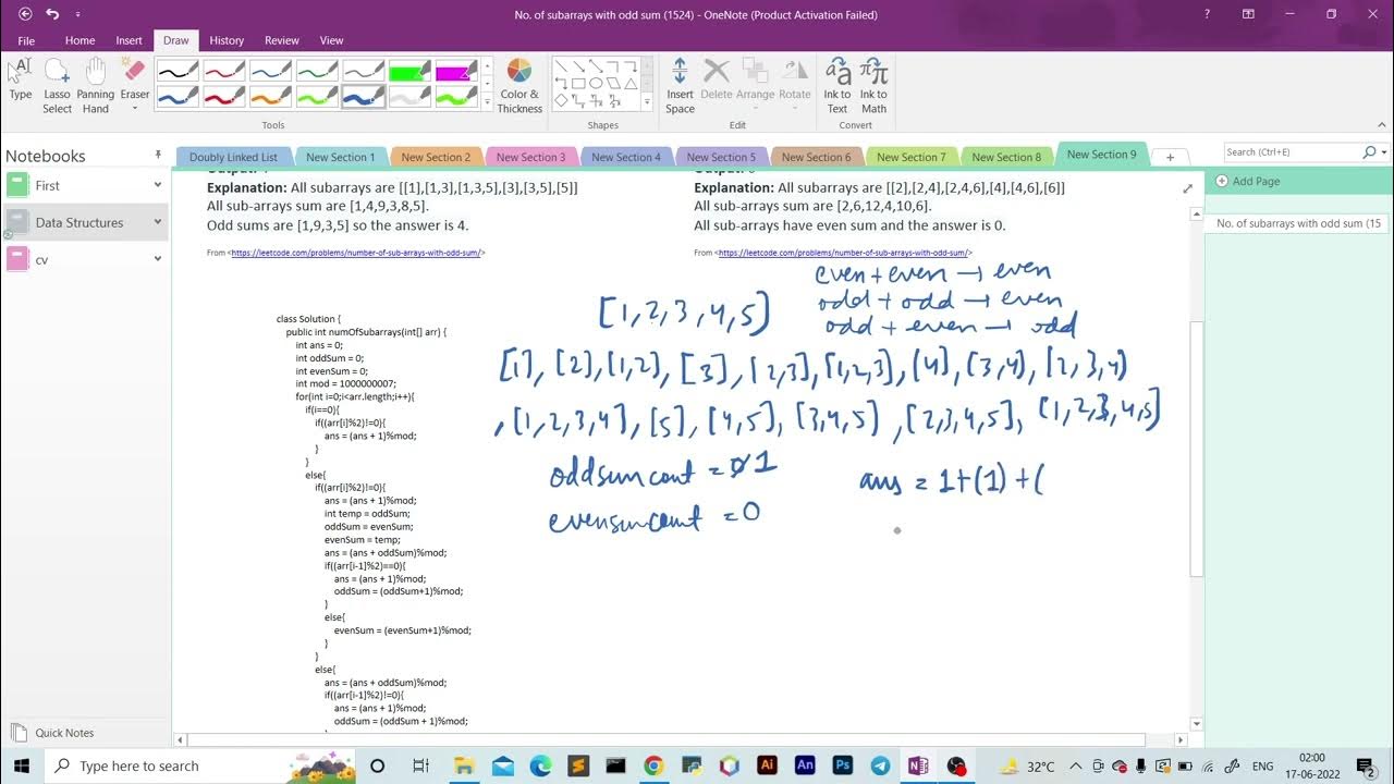 Leetcode - 1524 : Number of Sub-arrays With Odd Sum - YouTube