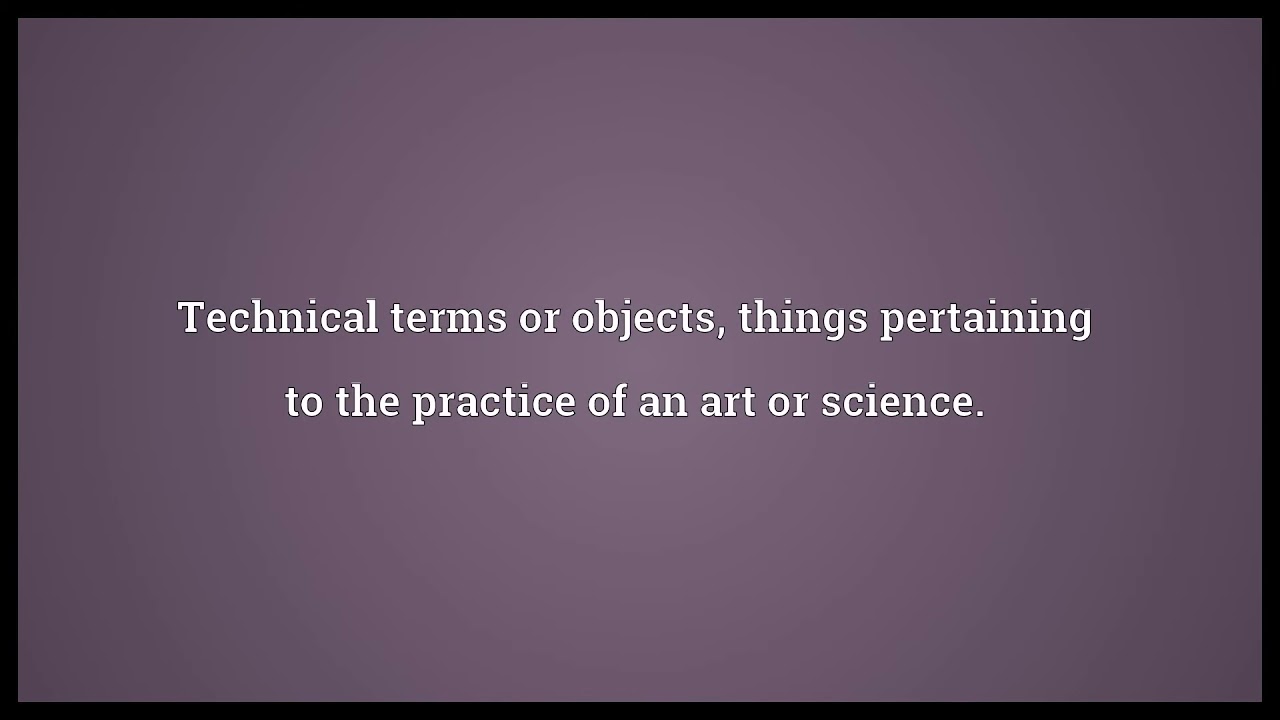 Technic Meaning - YouTube