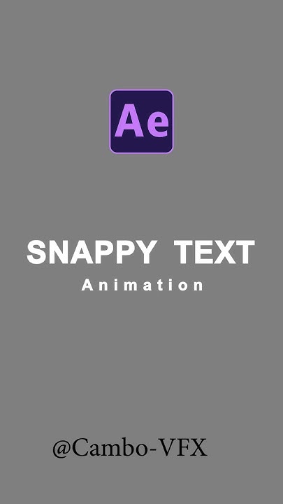 Simple Snappy Text Animation in After Effects - YouTube