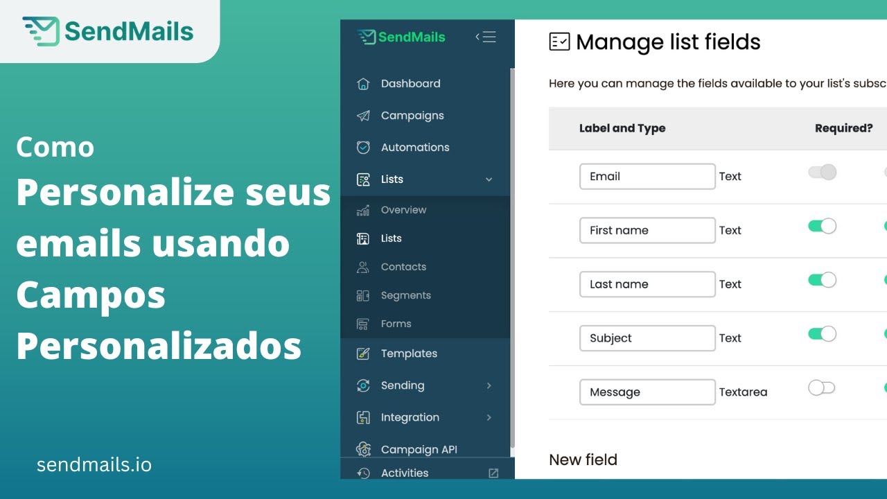 Campos Personalizados de Email: Como Criar um Email Personalizado | SendMails.io - YouTube