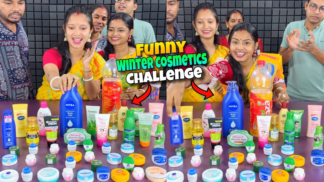 Winter Cosmetic Game Funny Challenge With Family - YouTube