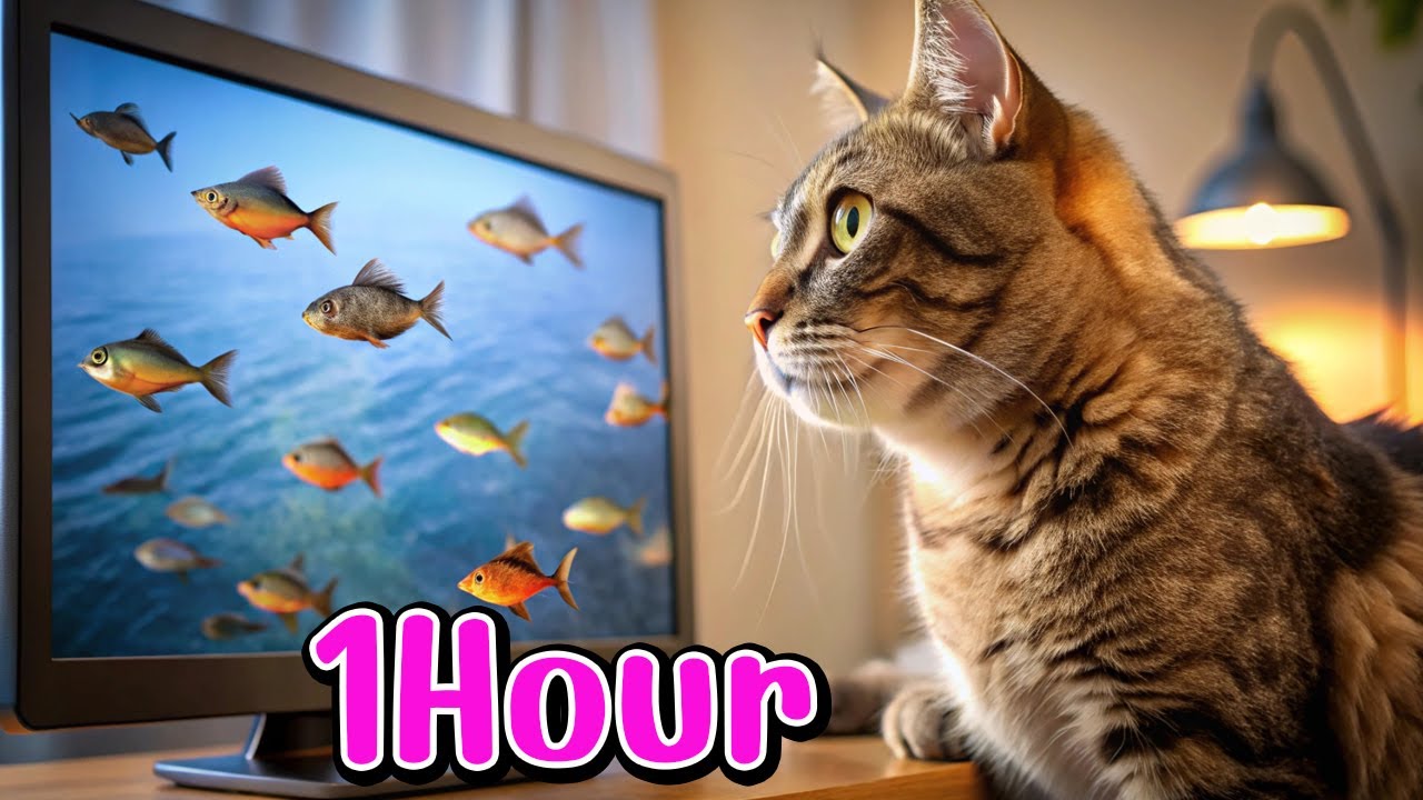 😺CAT GAMES l Engage Your Cat with Fish and Fly Games 1Hour(VIDEOS FOR ...