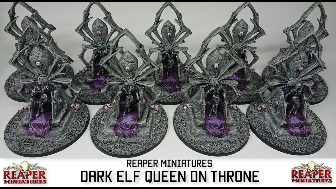 Reaper Miniatures, Dark Elf Queen on Throne, Build and Paint (HD) - YouTube