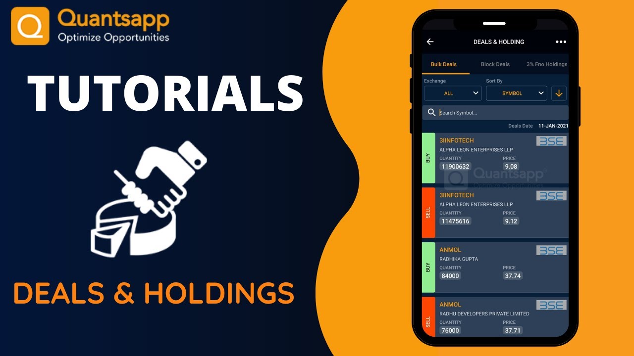 Quantsapp Demo: Deals and Holdings || Quantsapp #Options Analytics Tool ...