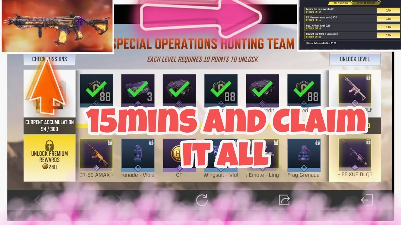 SPECIAL OPERATIONS HUNTING TEAM EVENT CODM ALL REWARDS SO EASY - YouTube