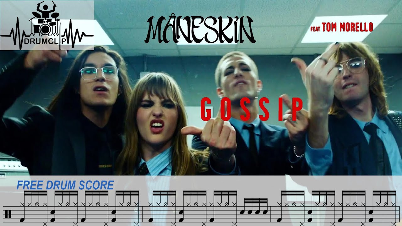 Mäneskin ft. Tom Morello - Gossip (Drum Score) - YouTube