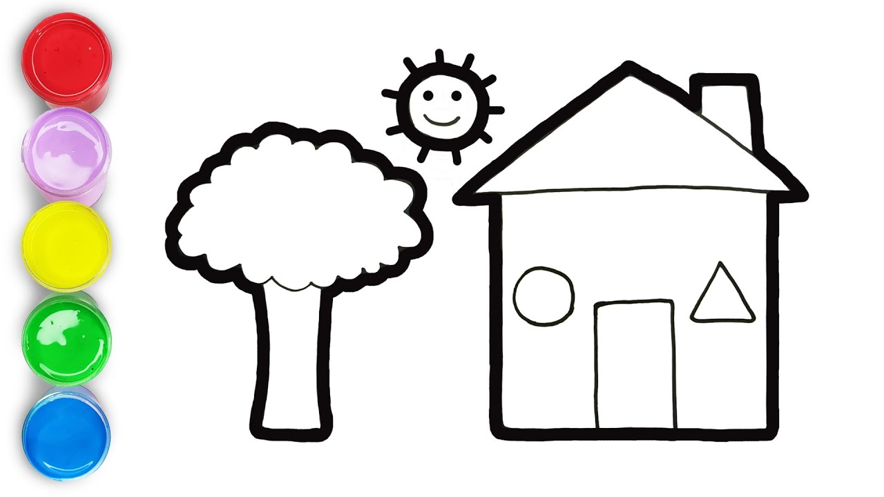Drawing for Beginners: Learn to Draw a House, Tree and Sun Step-by-Step ...