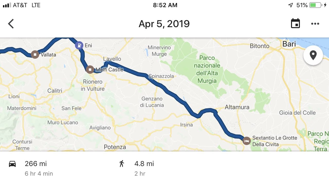Driving in Italy - Matera to Melfi Castle - Google Maps Guides us ...