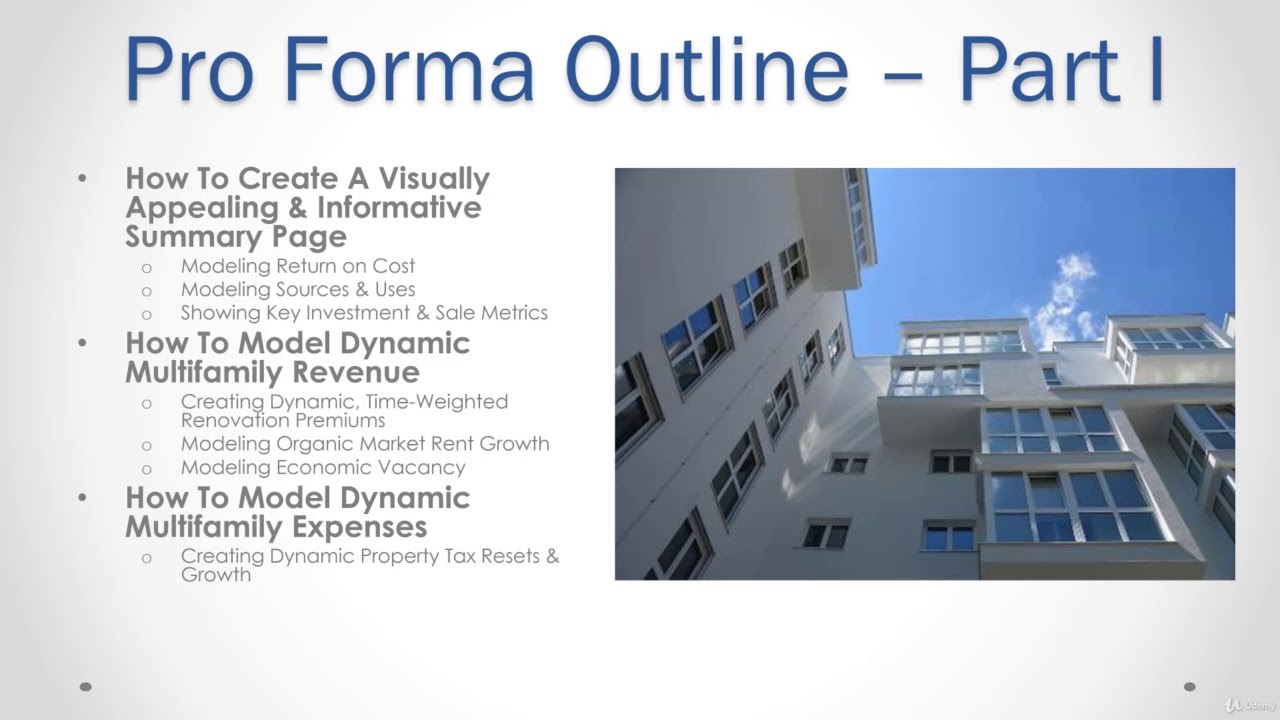 The Real Estate Pro Forma Modeling Master Class : The Pro Forma ...