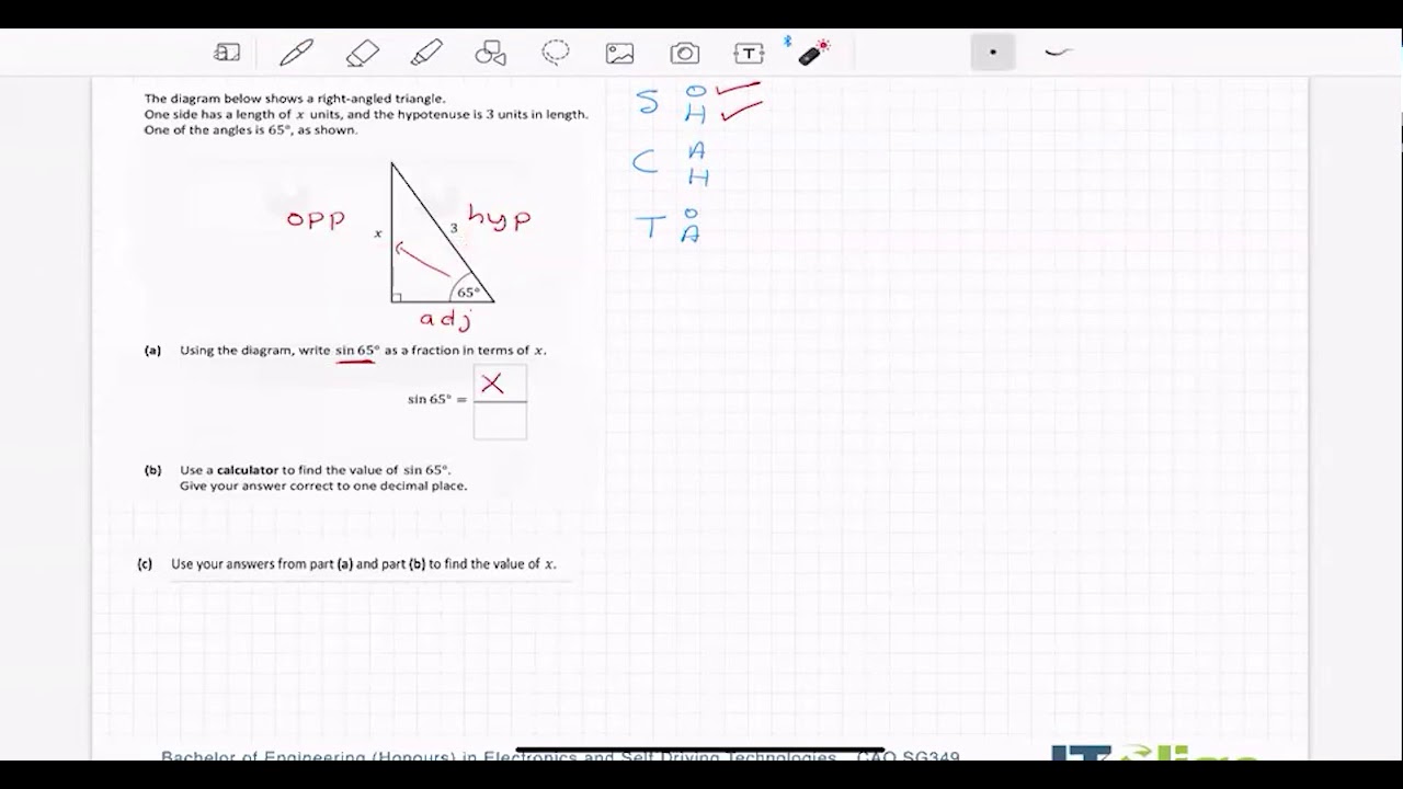 Junior Cert Higher Basic Trigonometry Q2 - YouTube
