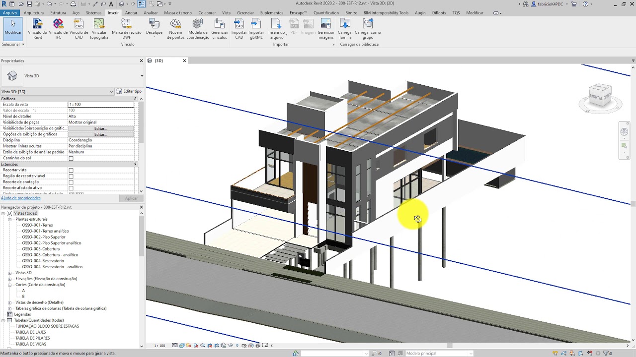 Aula 14 - Como vincular projeto no Revit? Vinculando modelo no Revit "Bind" para enviar ao Augin ...