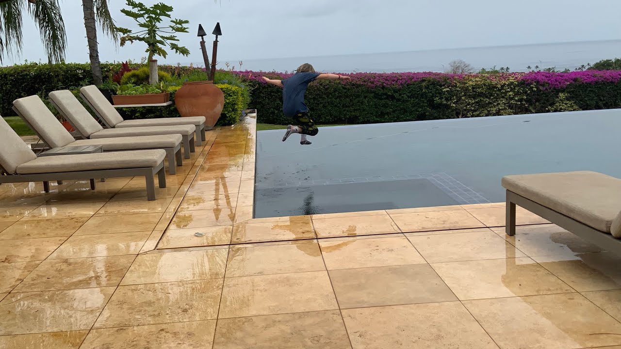 Jump ing in the pool fully clothed - YouTube