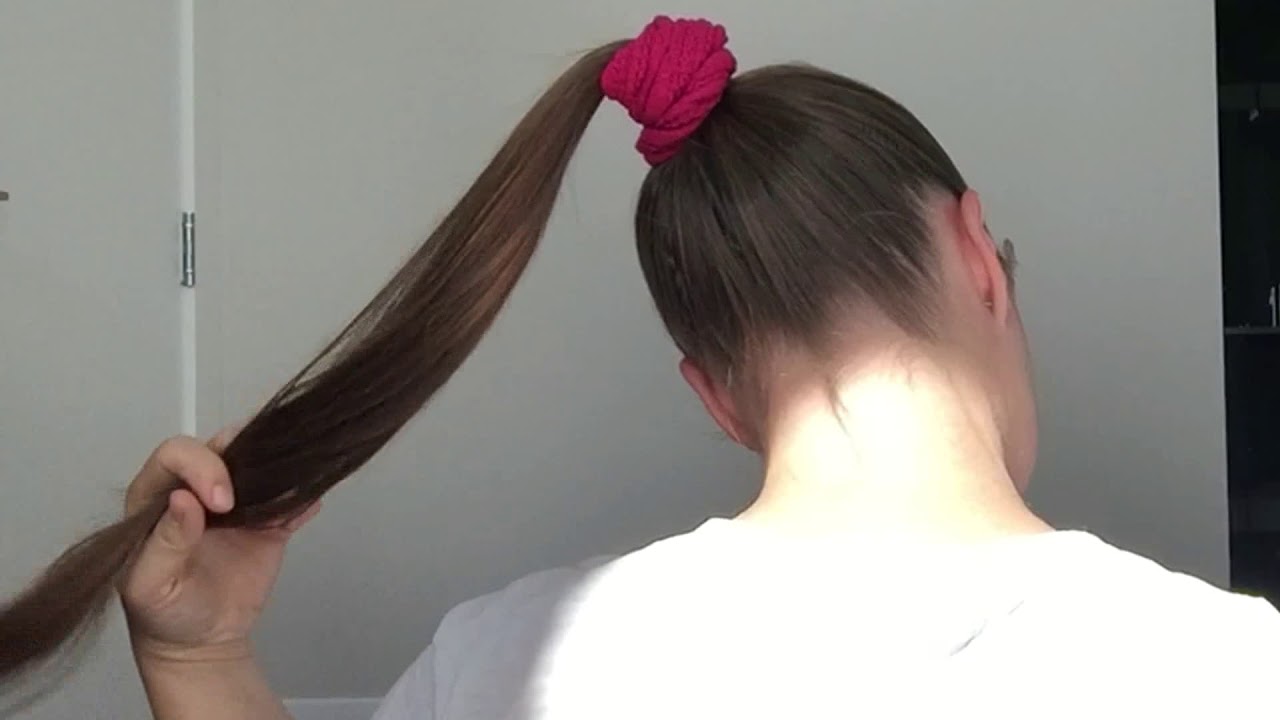 ASMR | Ponytails | Pink Scrunchie in the Sunshine | Hair Play - YouTube