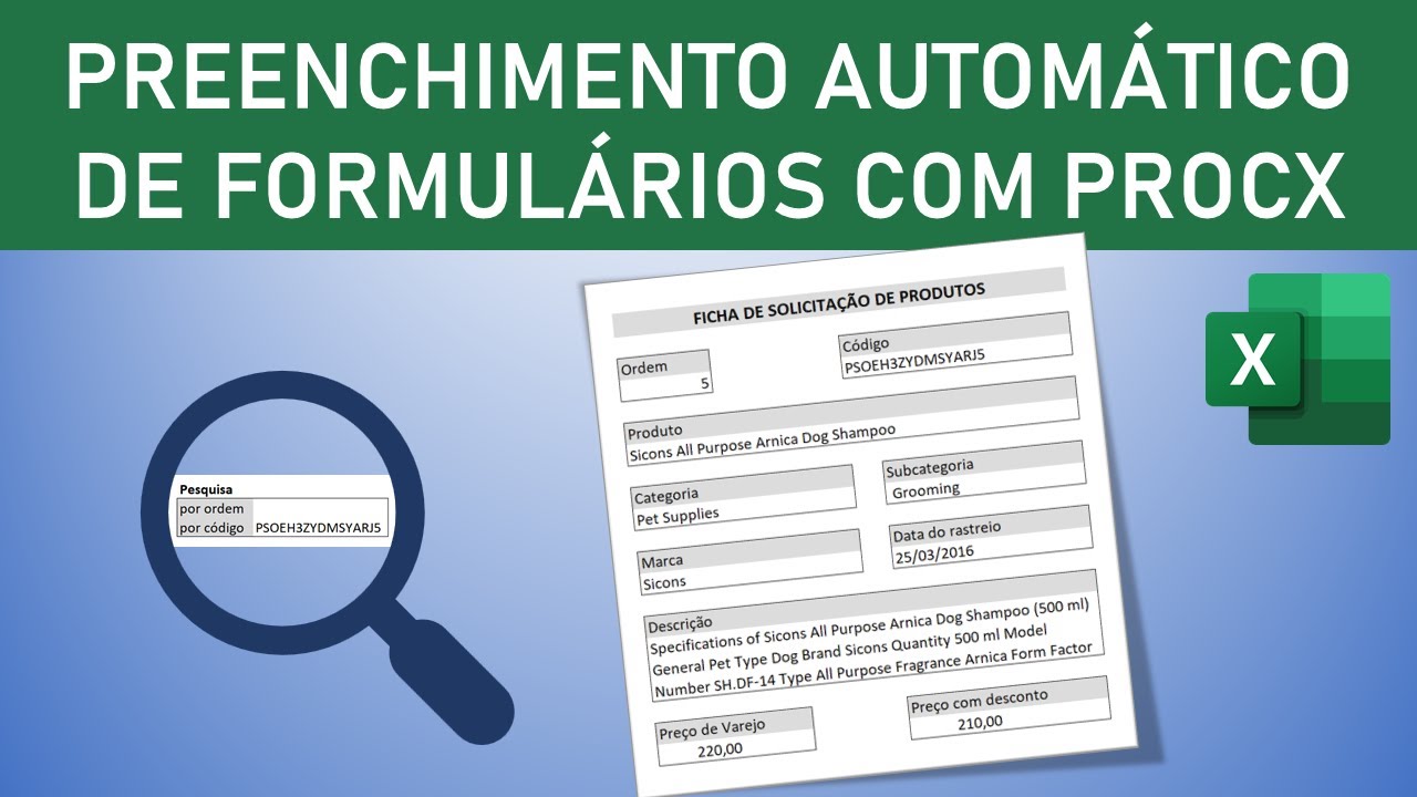 Preenchimento Automático de Formulários com PROCX e PROCV - YouTube