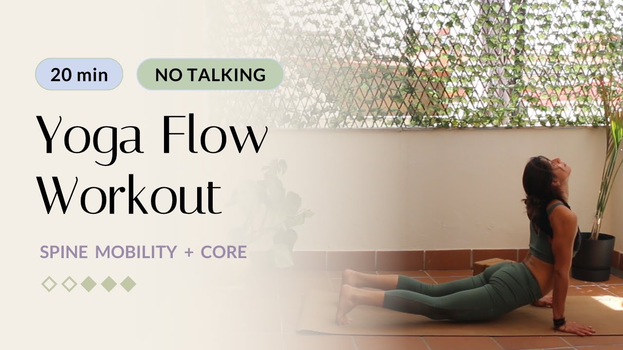 20 min Yoga Workout | No Talking | FUN Yoga Flow for Spine Mobility and ...