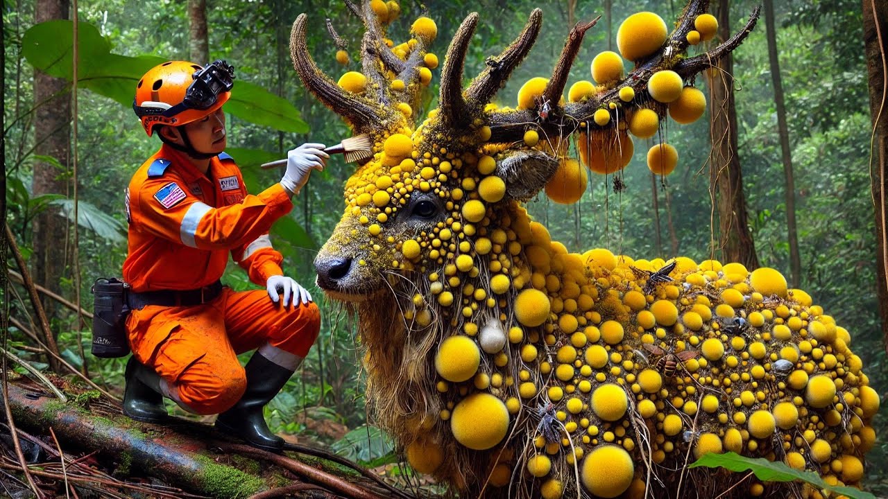 Rescue team rescues reindeer from parasitic insects and tumors - YouTube