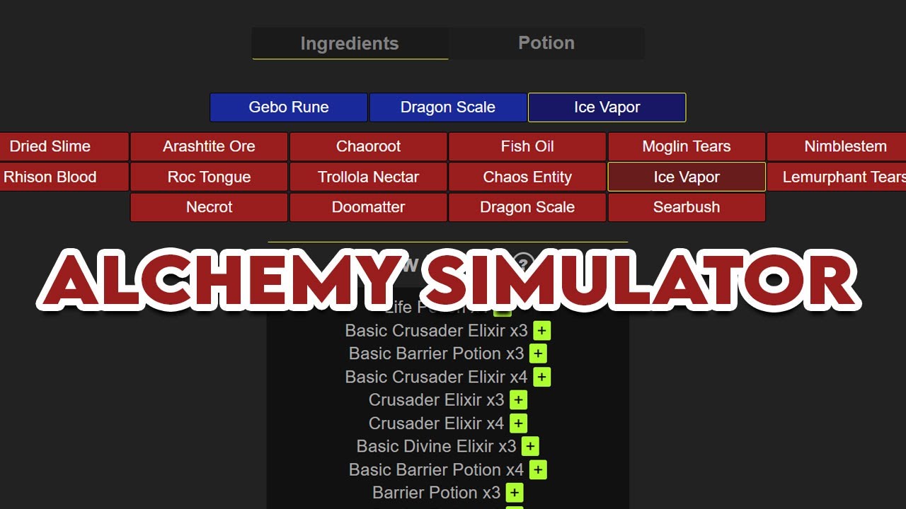 AQW Alchemy Simulator - YouTube