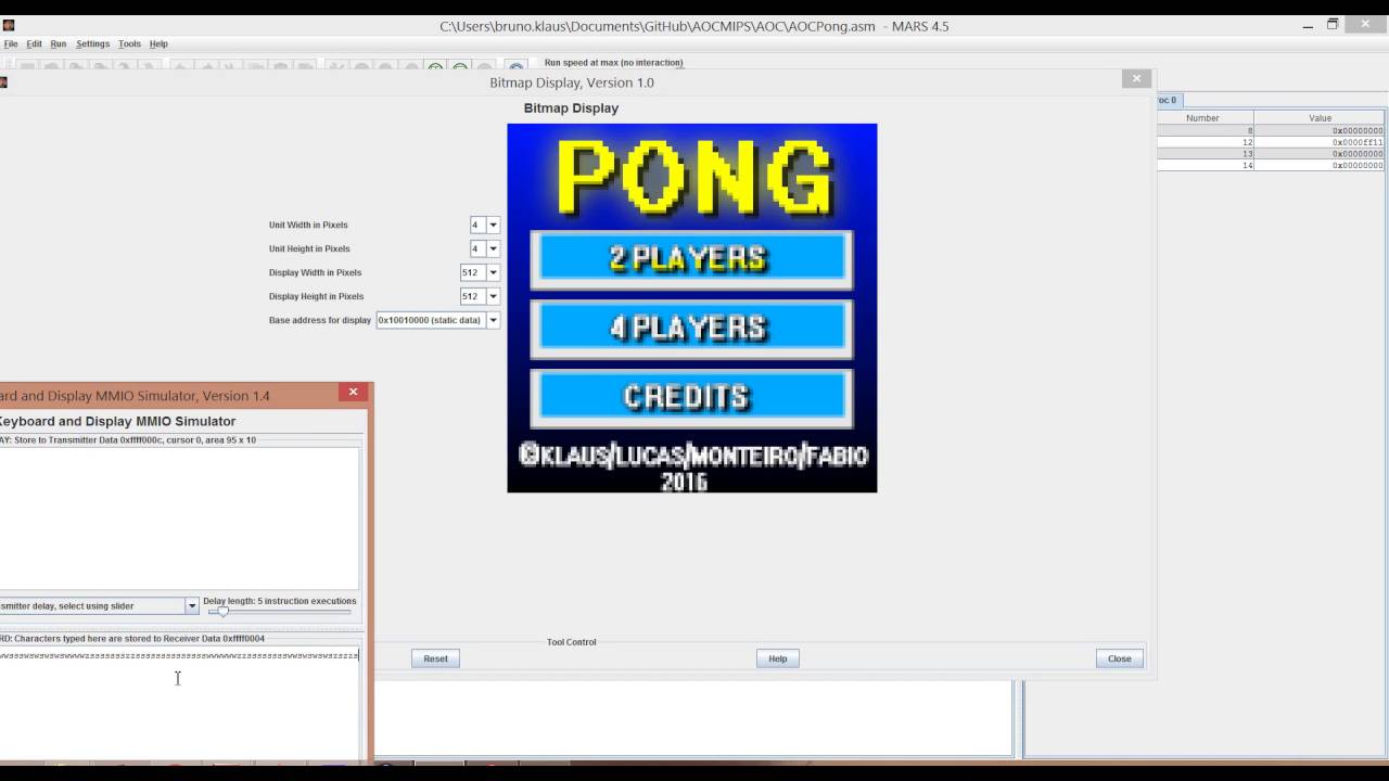 PONG title screen - MIPS Assembly - YouTube