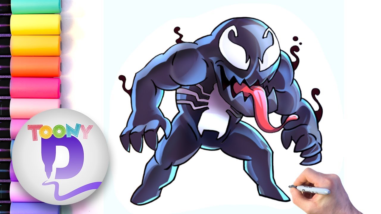 How to Draw Venom - YouTube