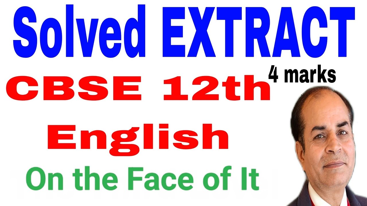 extract kaise kare cbse class 12 on the face of it solved by vijay ...