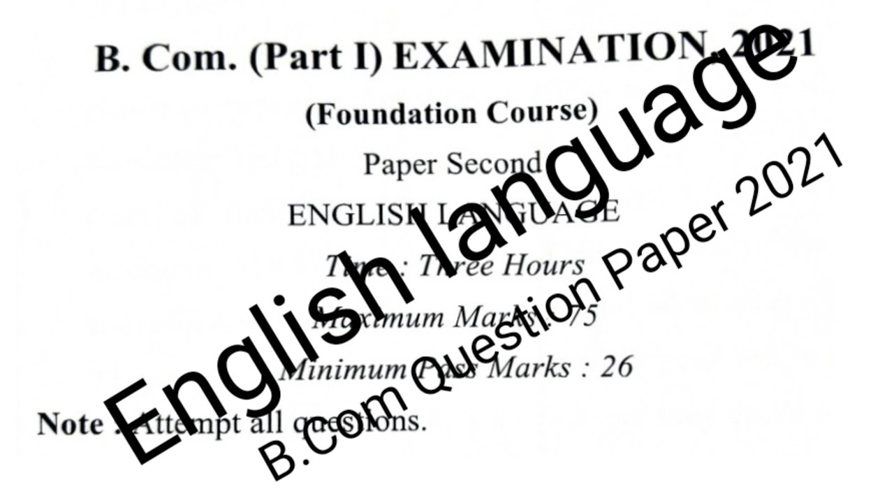 B 1st Year English Language Question Paper 2021 II English Language B 1st Year English Language Question Paper 2021 II English Language
