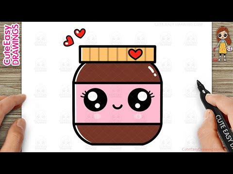 How to Draw a Cute Chocolate Spread Nutella - Simple & Easy for Kids
