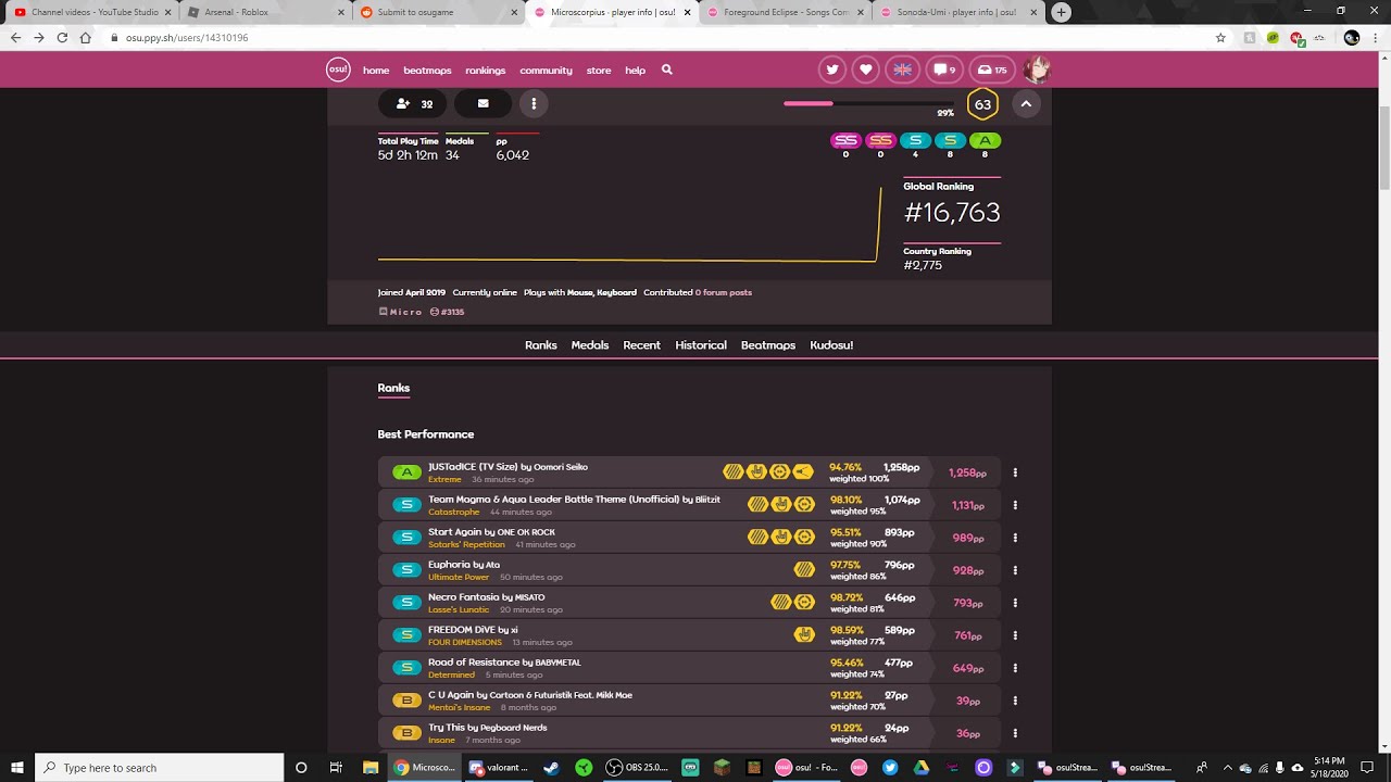 Osu | Hacker gets two 1000pp plays then gets banned. - YouTube