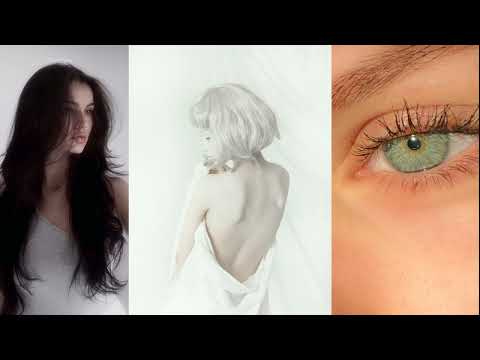 yeşil göz / beyaz ten / siyah saç