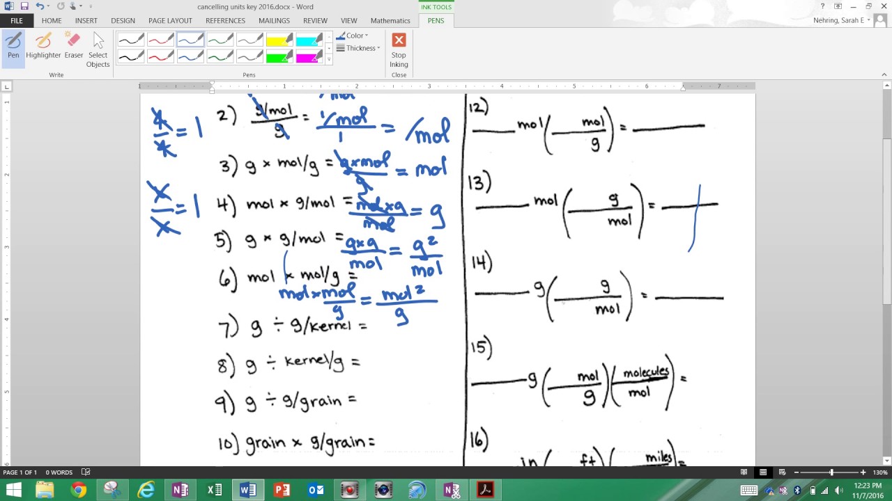 Units Cancelling - YouTube
