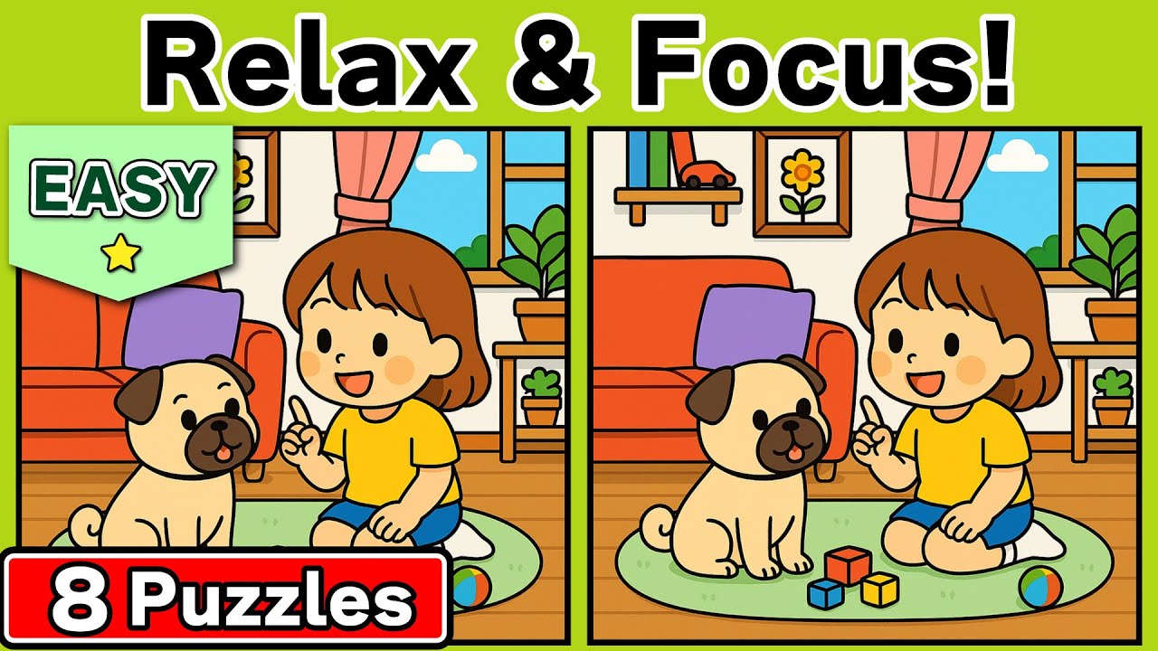 【EASY】8 Visual Scenes – Spot the Difference for Active Minds #80 - YouTube